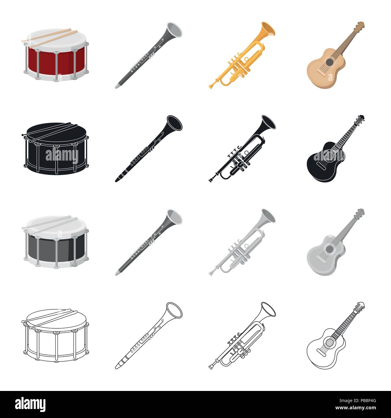 Instruments, entertainment, musician and other icon in cartoon style ...