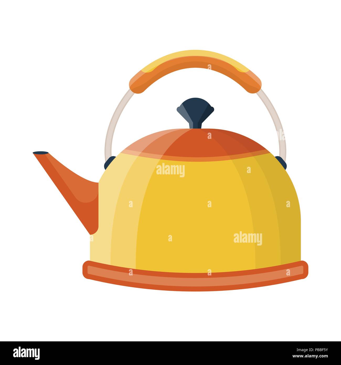 Kettle icon in cartoon style isolated on white background. Kitchen ...