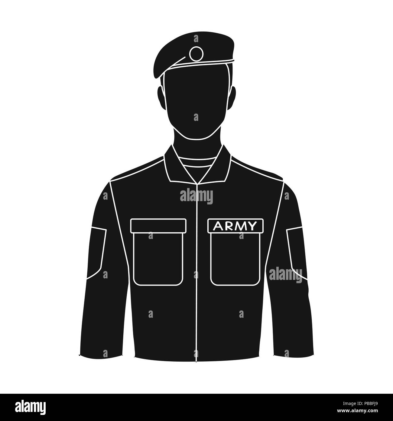 Soldier.Professions single icon in black style vector symbol stock ...