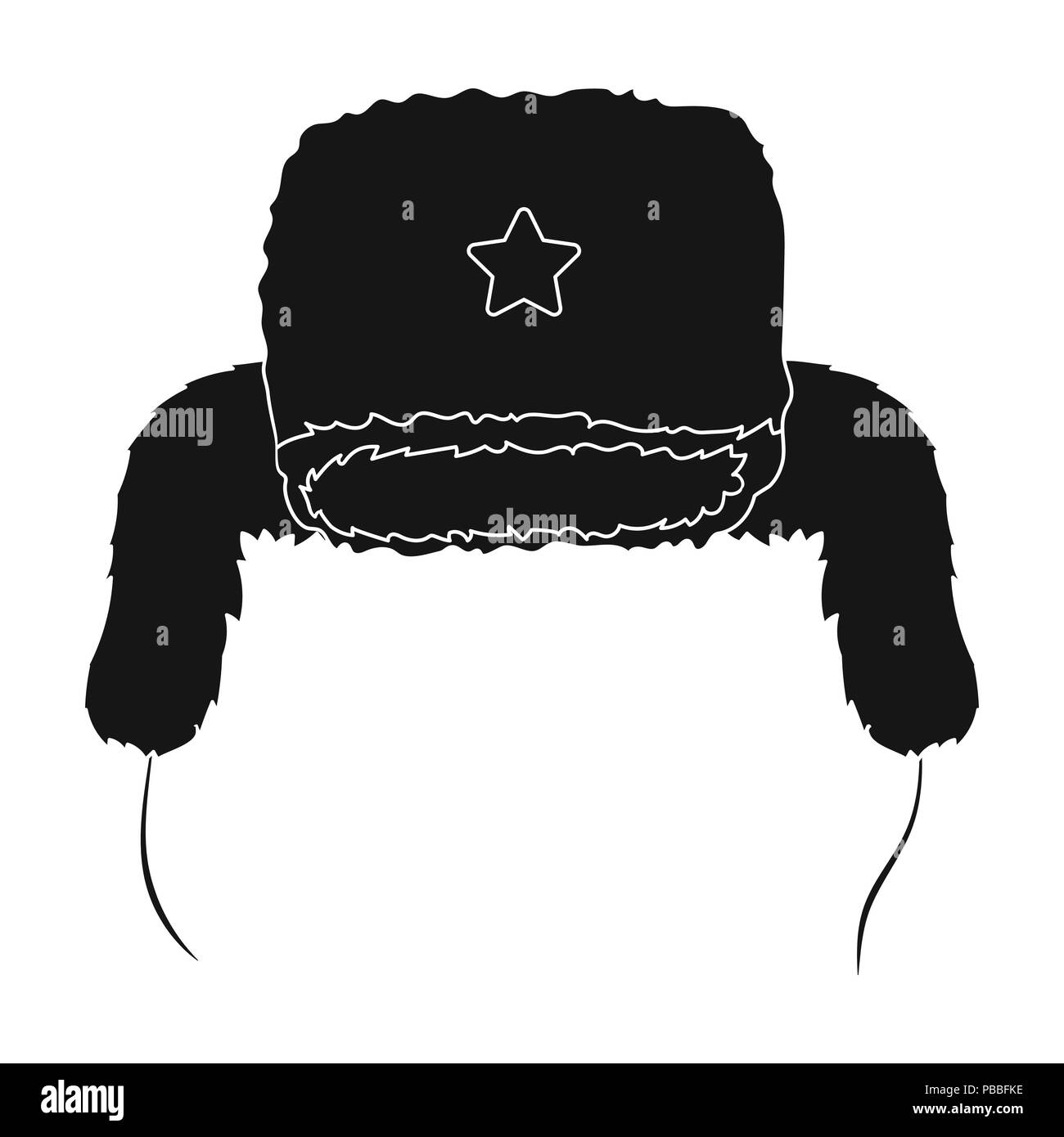 Ushanka icon in black design isolated on white background. Russian ...