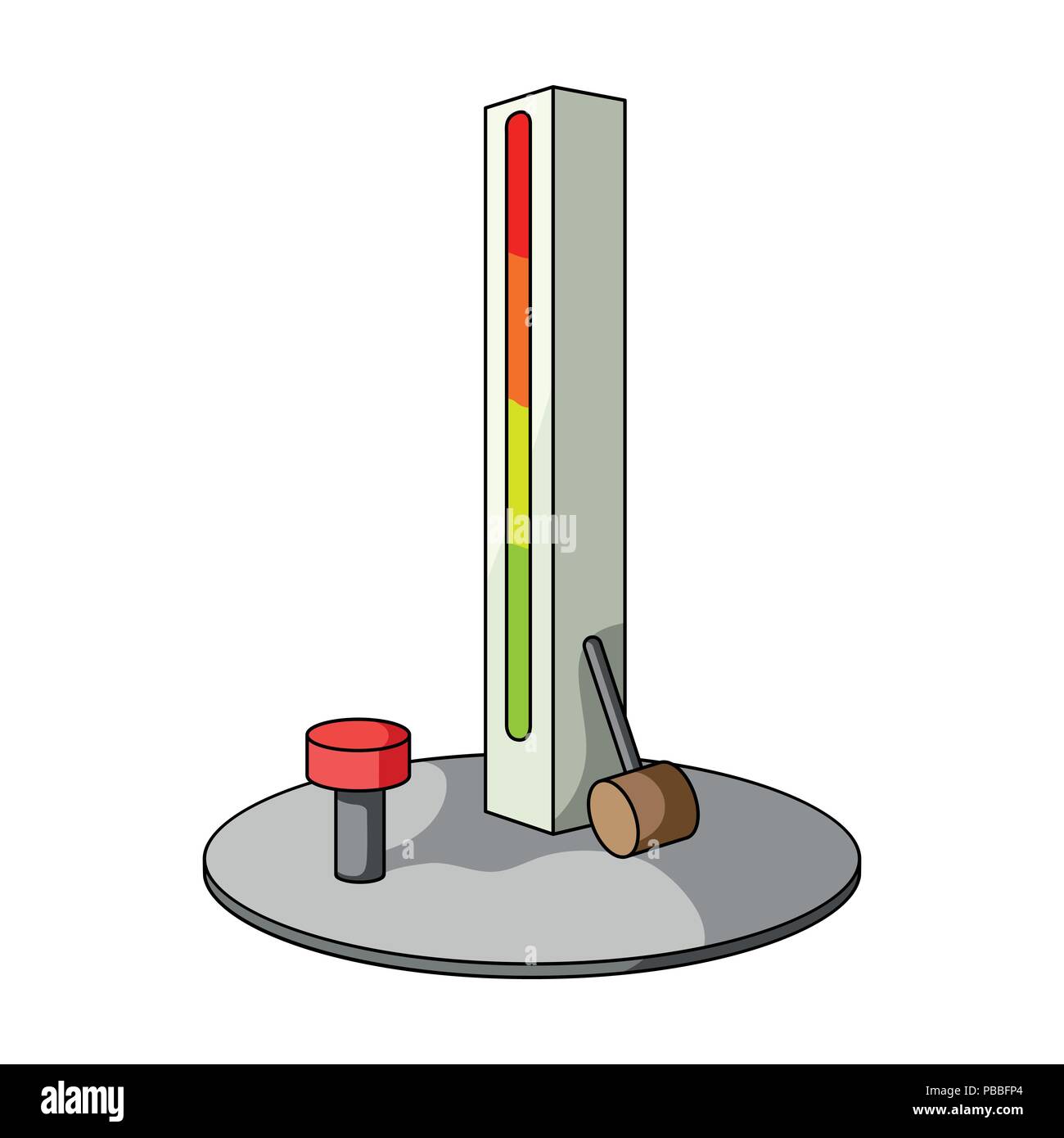 Entertainment on the impact force. Beat the hammer on the stand ...