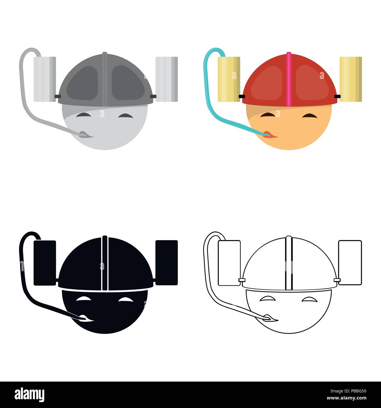 Beer helmet icon in cartoon design isolated on white background. Pub ...