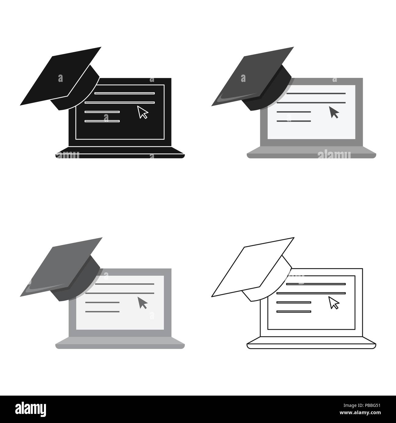 Laptop icon cartoon. Single education icon from the big school ...