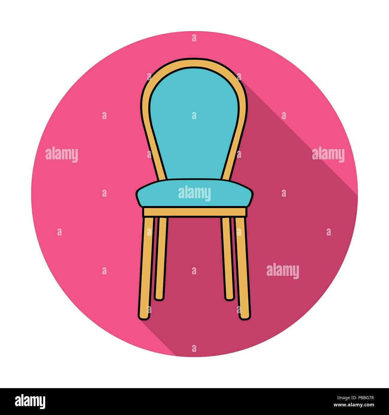 Classical chair icon in flat style isolated on white background ...