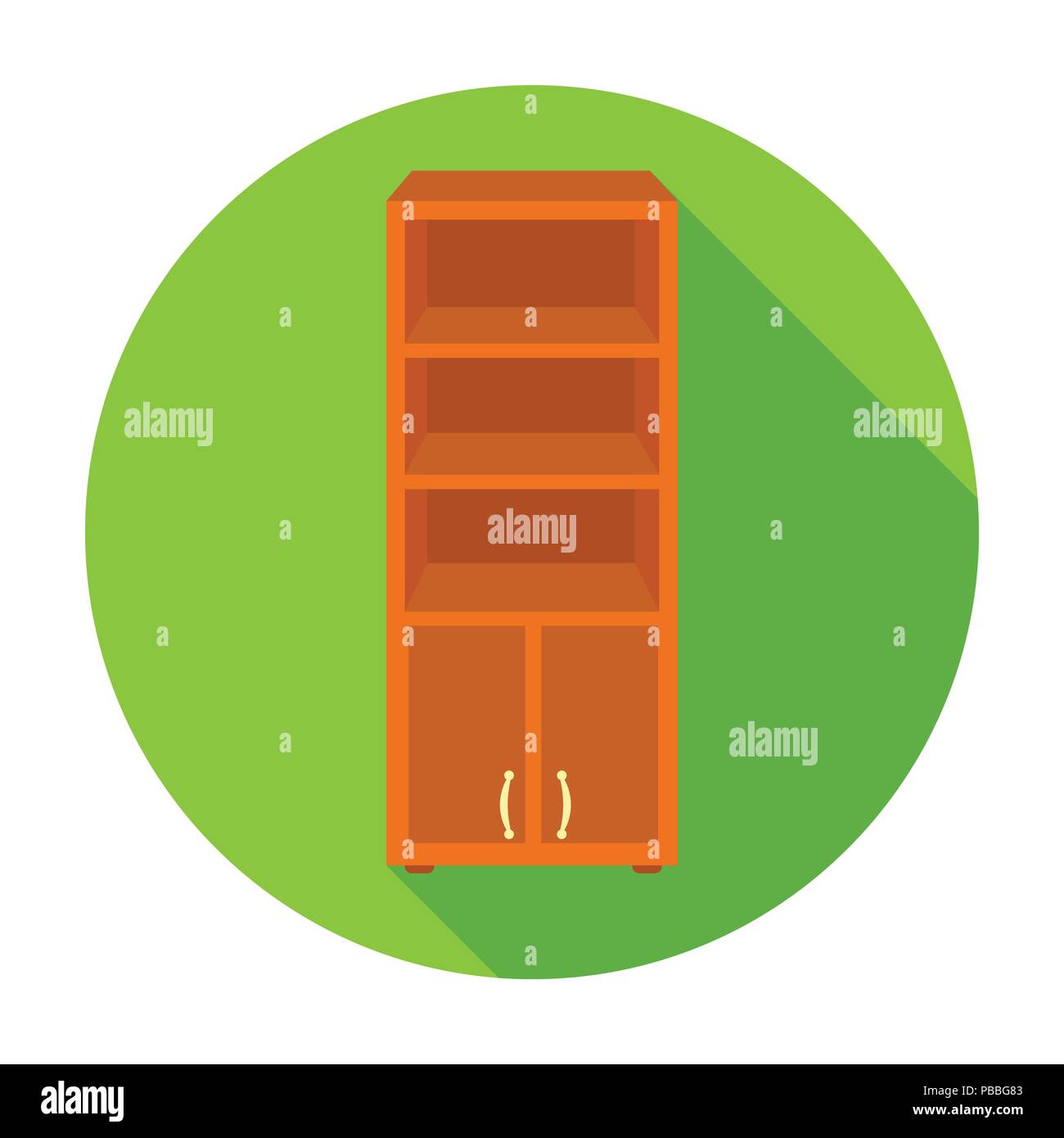 Office bookcase icon in flat style isolated on white background. Office ...