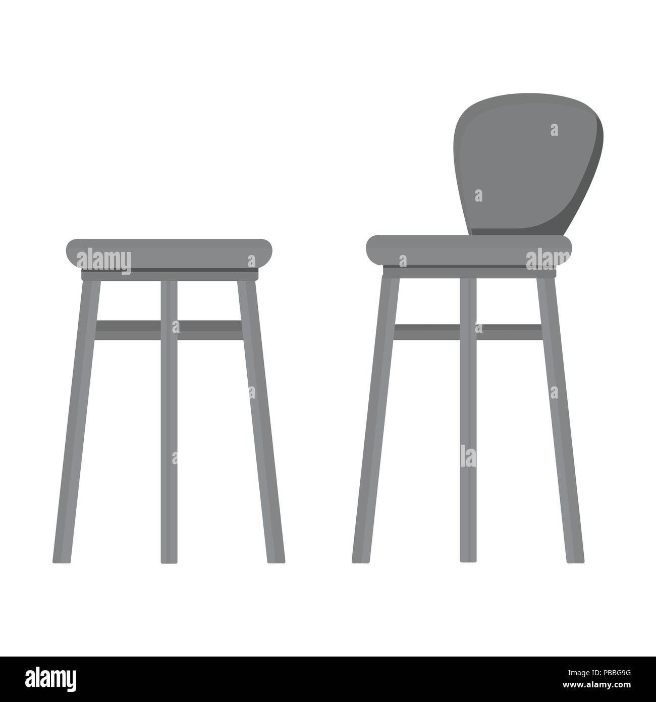 Bar stool icon in monochrome design isolated on white background. Pub ...