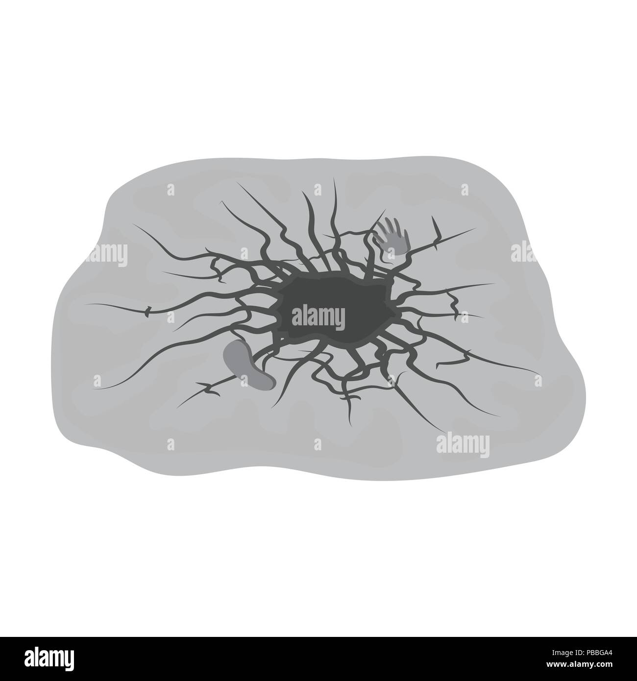 Crater, single icon in monochrome style. Crater, vector symbol stock ...