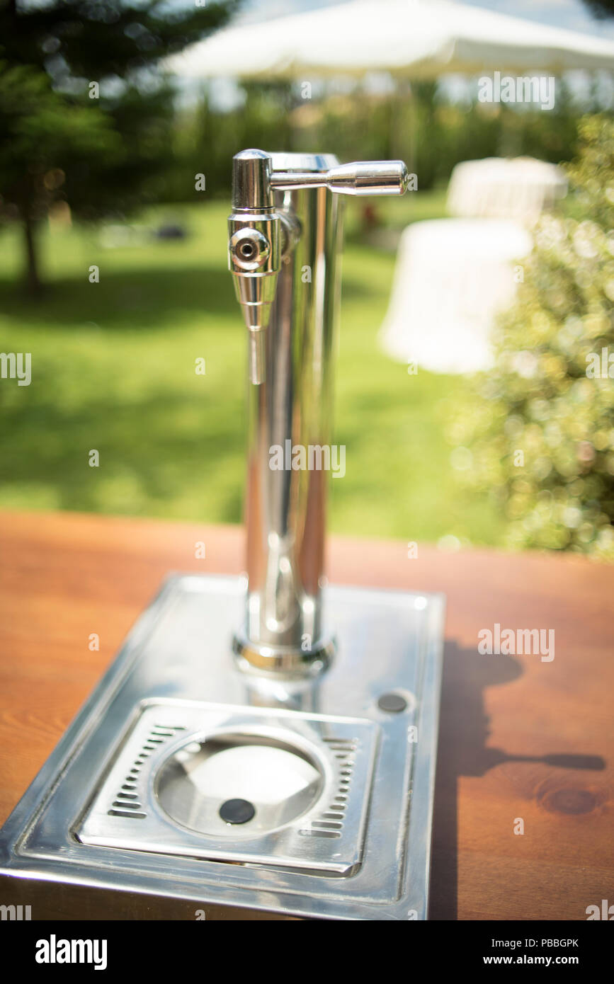 Beer pump in luxury hotel wedding party ready for marriage guests to ...