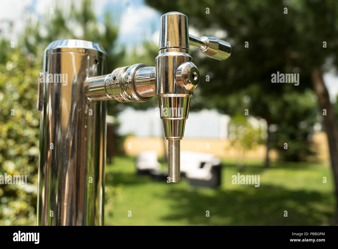 Beer pump in luxury hotel wedding party ready for marriage guests to ...