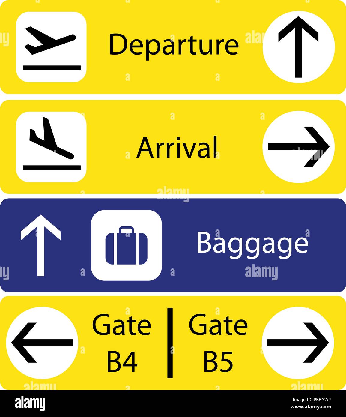 A selection of airport navigation signs Stock Vector Image & Art - Alamy