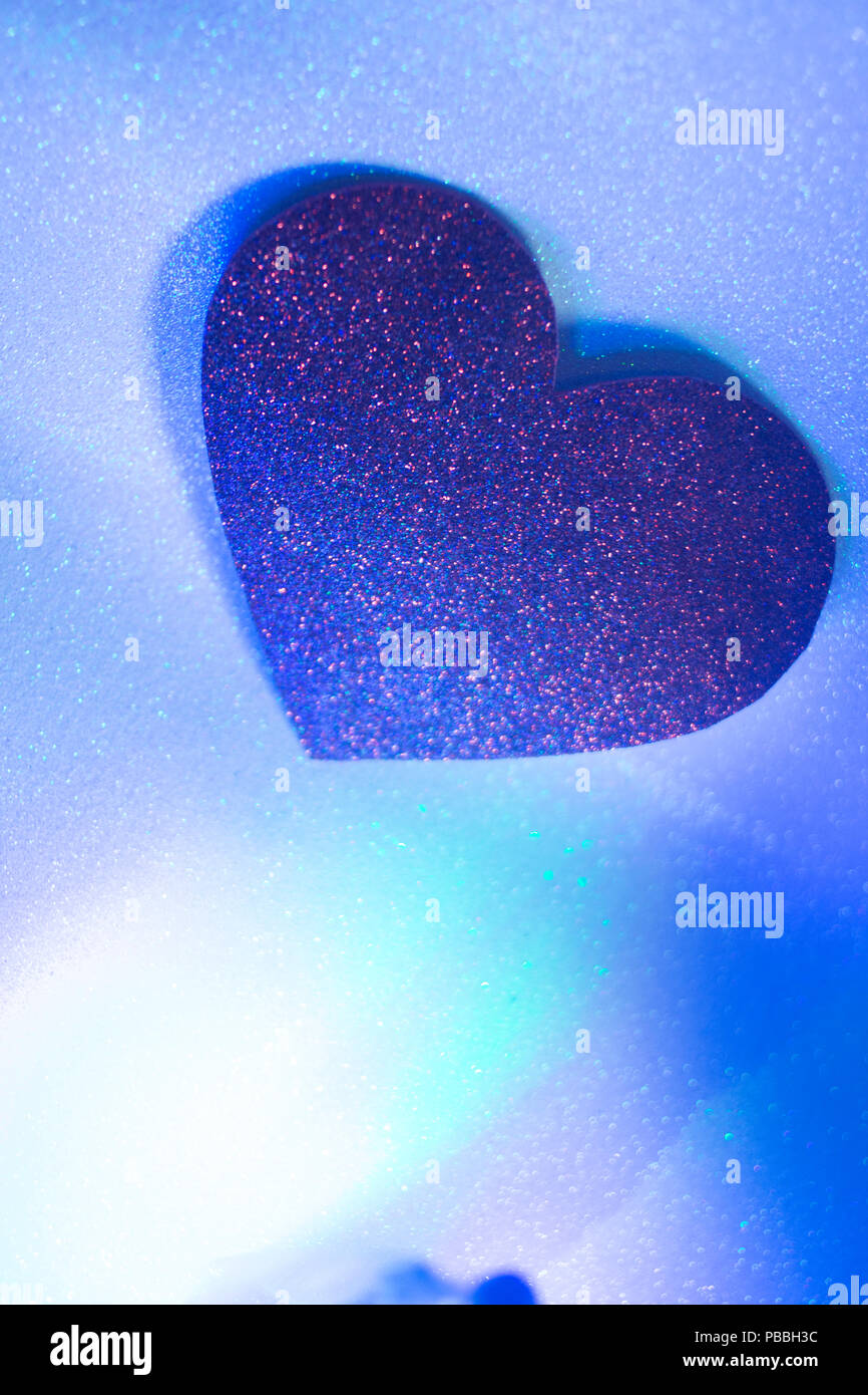 Party love heart shape with sparkling glitter decoration Stock Photo ...