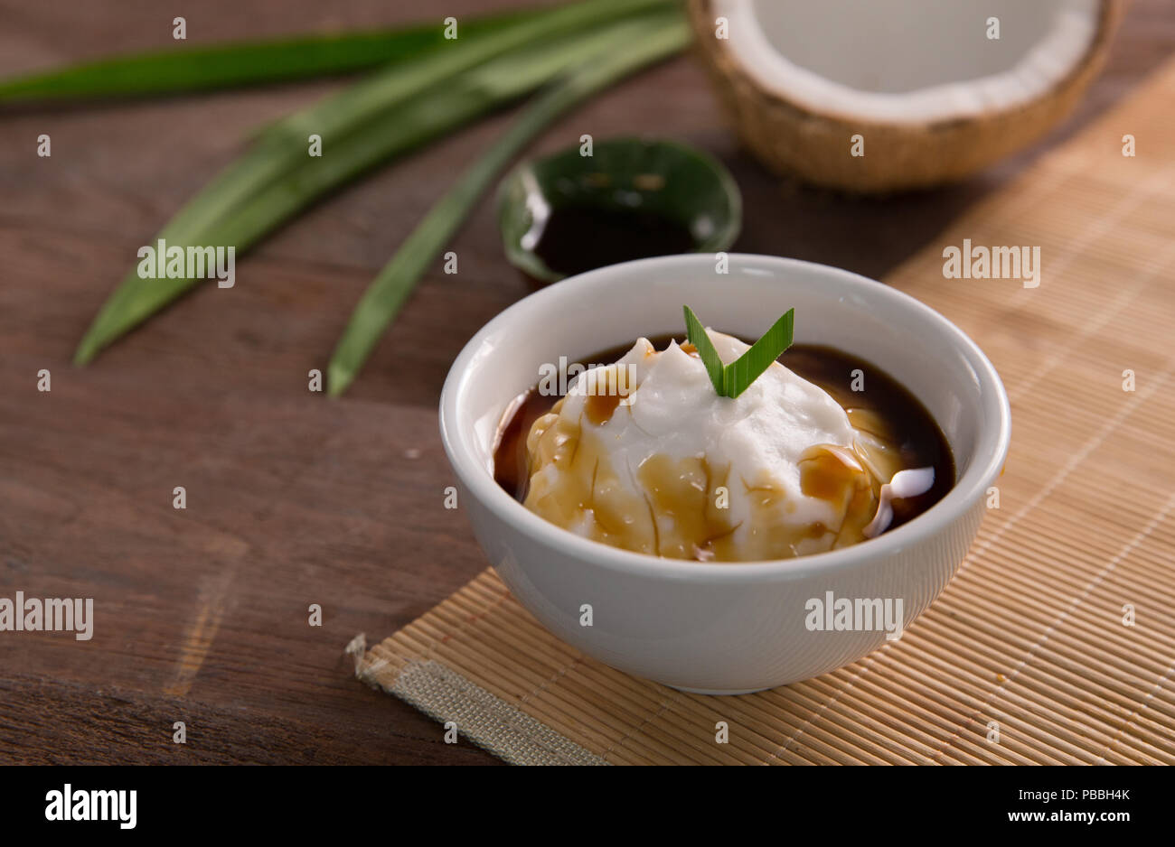 boiled rice flour in coconut milk. bubur sumsum Stock Photo - Alamy