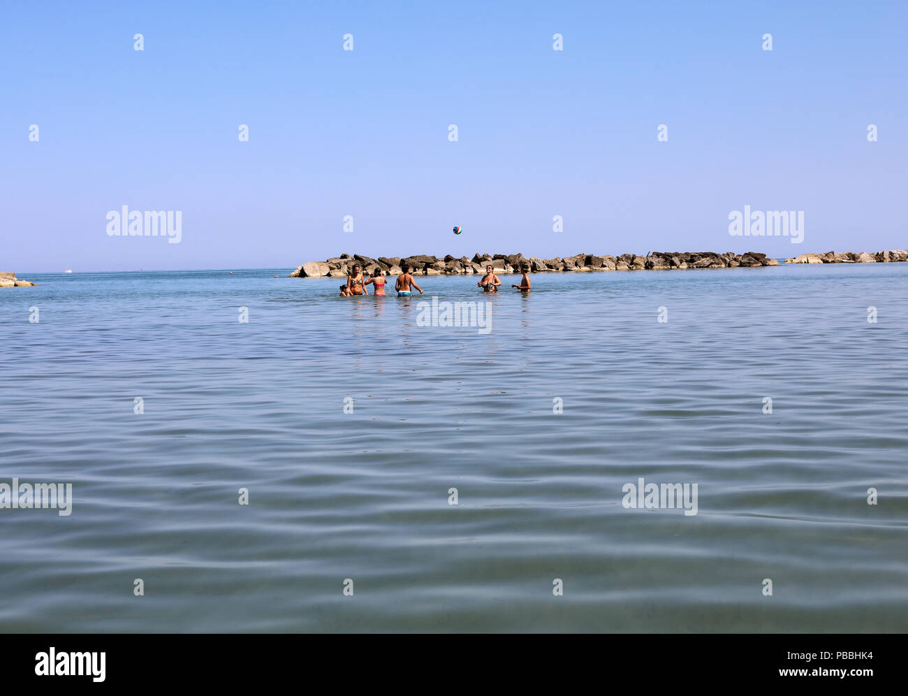 Roseto degli Abruzzi, Italy - June 21, 2017: Beach of Roseto degli ...