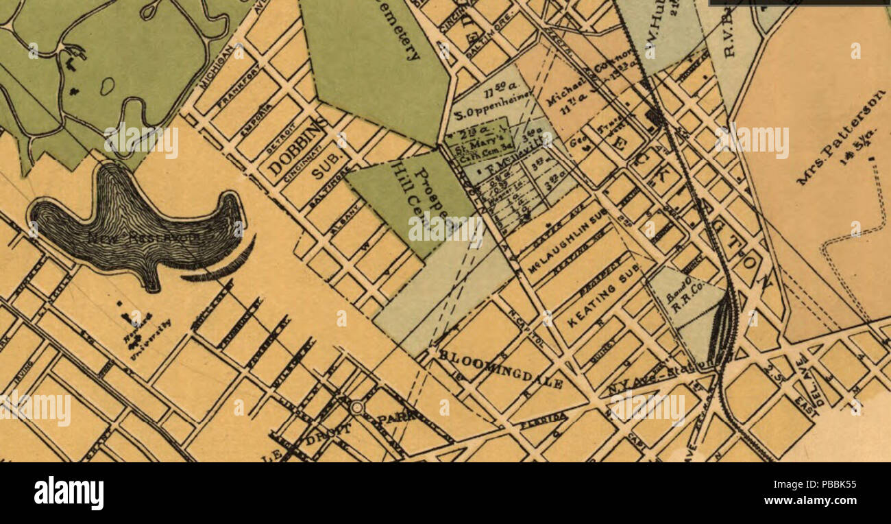 1232 Prospect Hill Cemetery map 1890 Stock Photo - Alamy