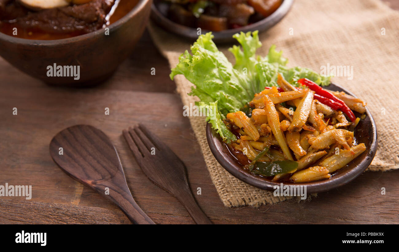 sambal teri. javanese traditional food Stock Photo - Alamy