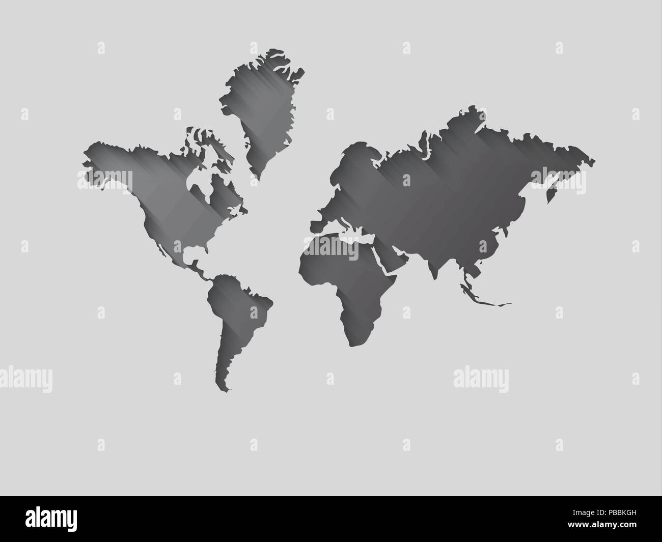 Vector paper world map illustration on a white background Stock Vector ...