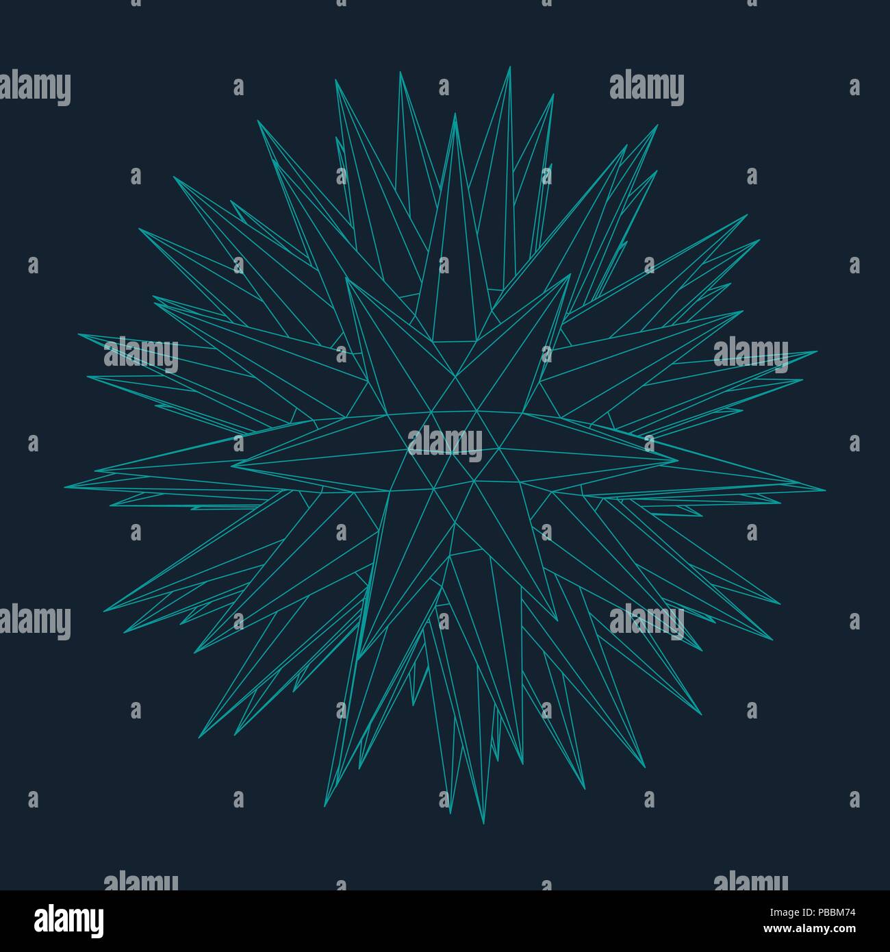 Abstract 3d Illuminated distorted Mesh Sphere . Neon Sign . Futuristic ...