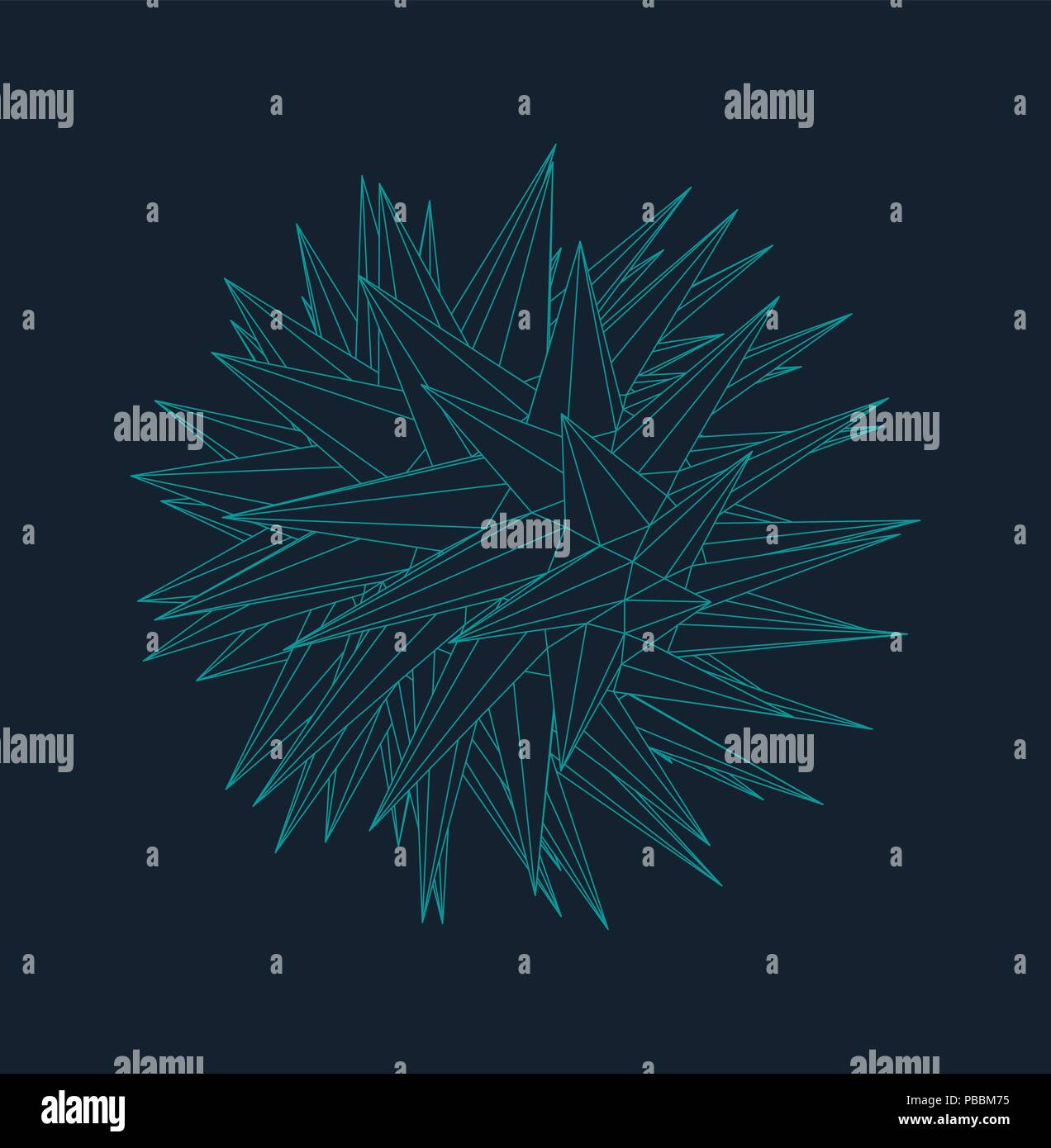 Abstract 3d Illuminated distorted Mesh Sphere . Neon Sign . Futuristic ...