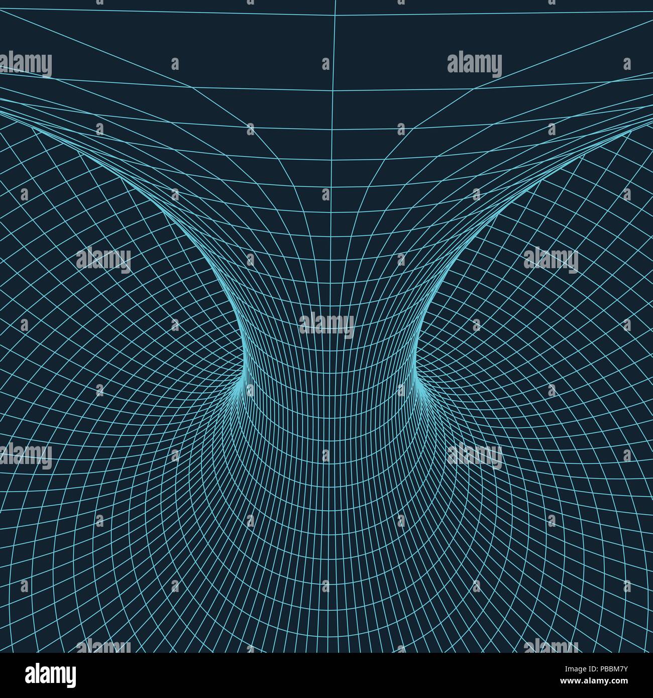 Wireframe Mesh Polygonal Element Torus With Connected Lines And Dots