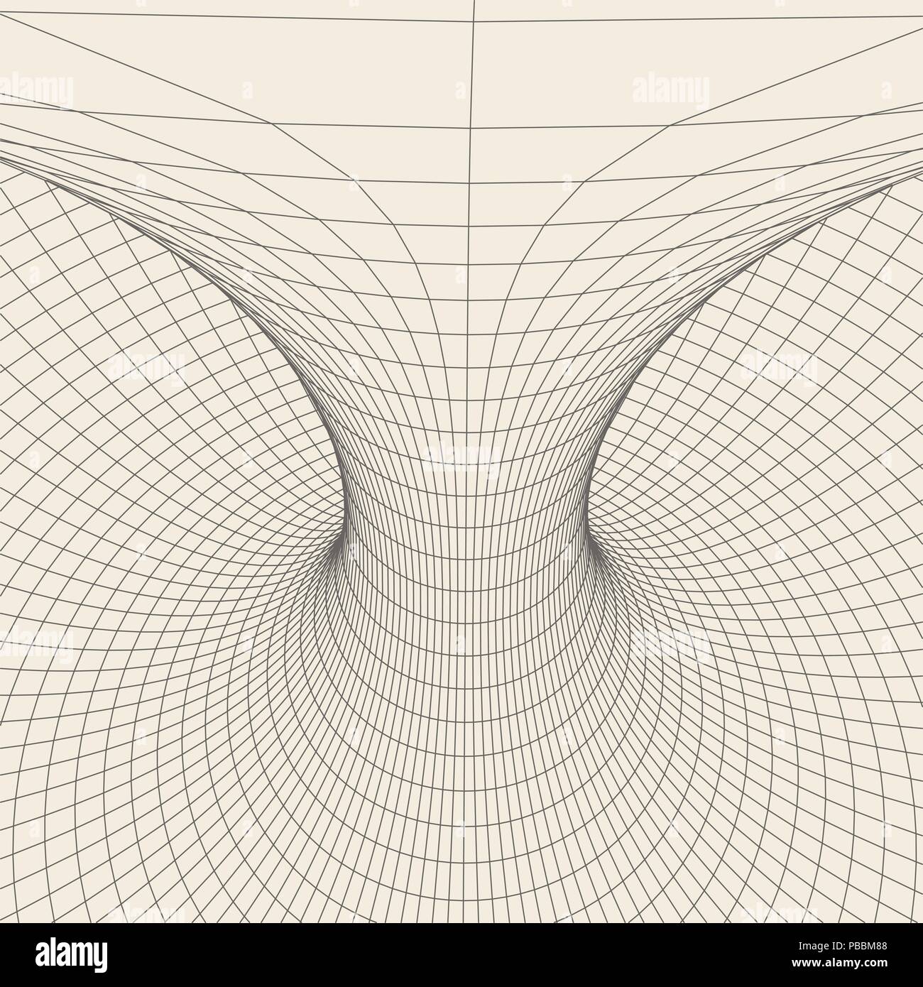 Wireframe mesh polygonal element. Torus with connected lines and dots ...