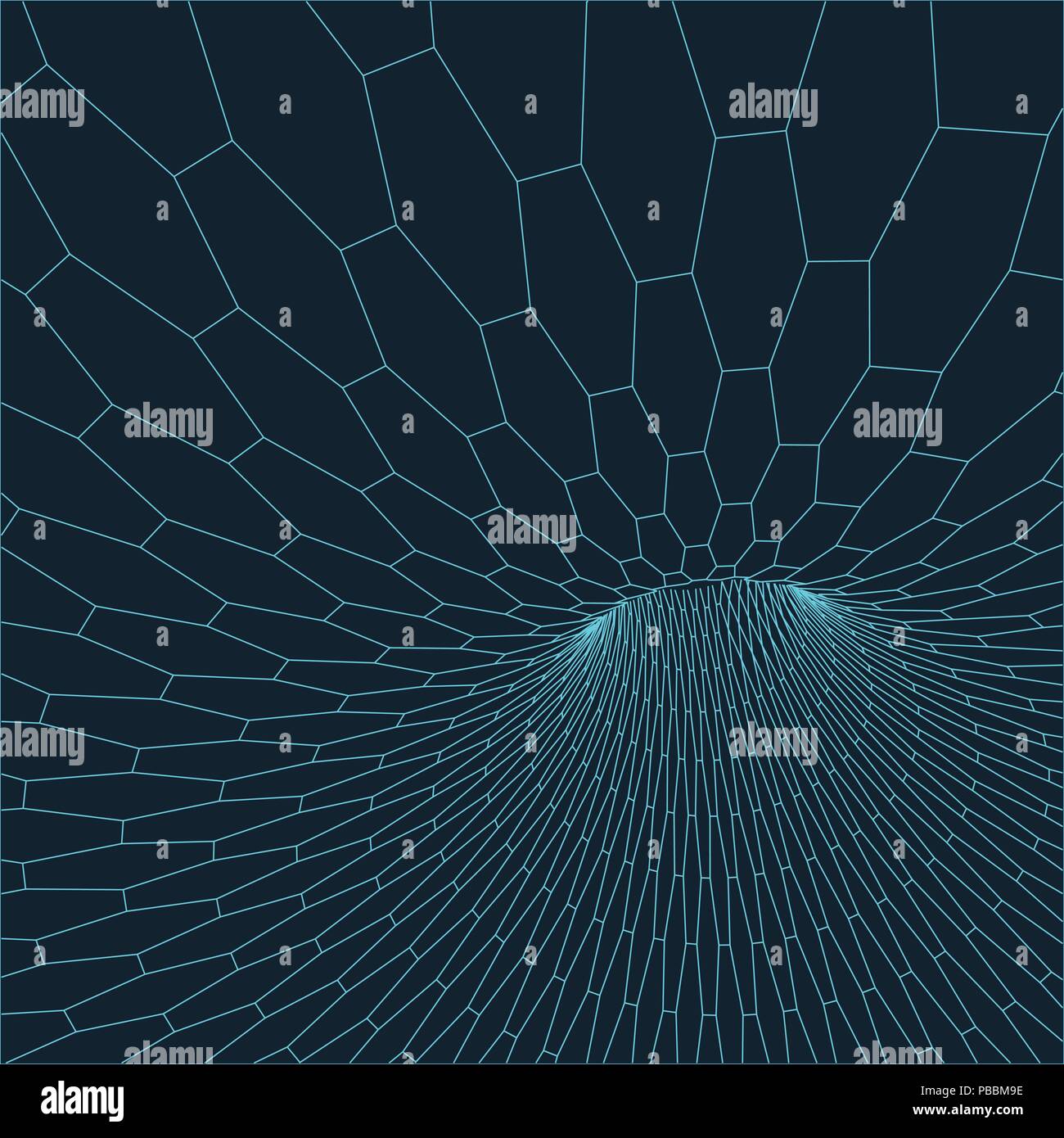 Wireframe Mesh Polygonal Element Torus With Connected Lines And Dots