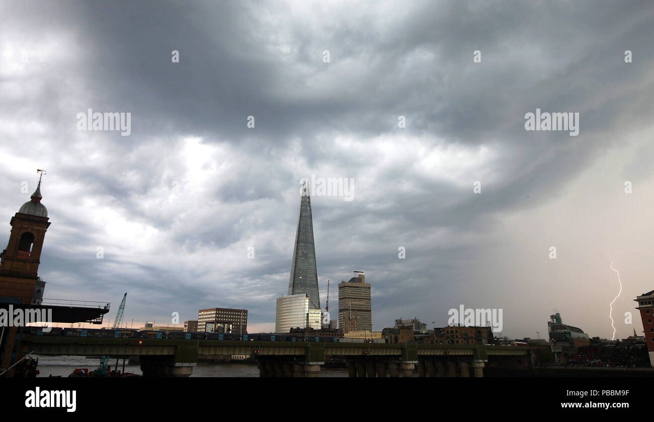 Lightning strikes near The Shard in London Stock Photo - Alamy