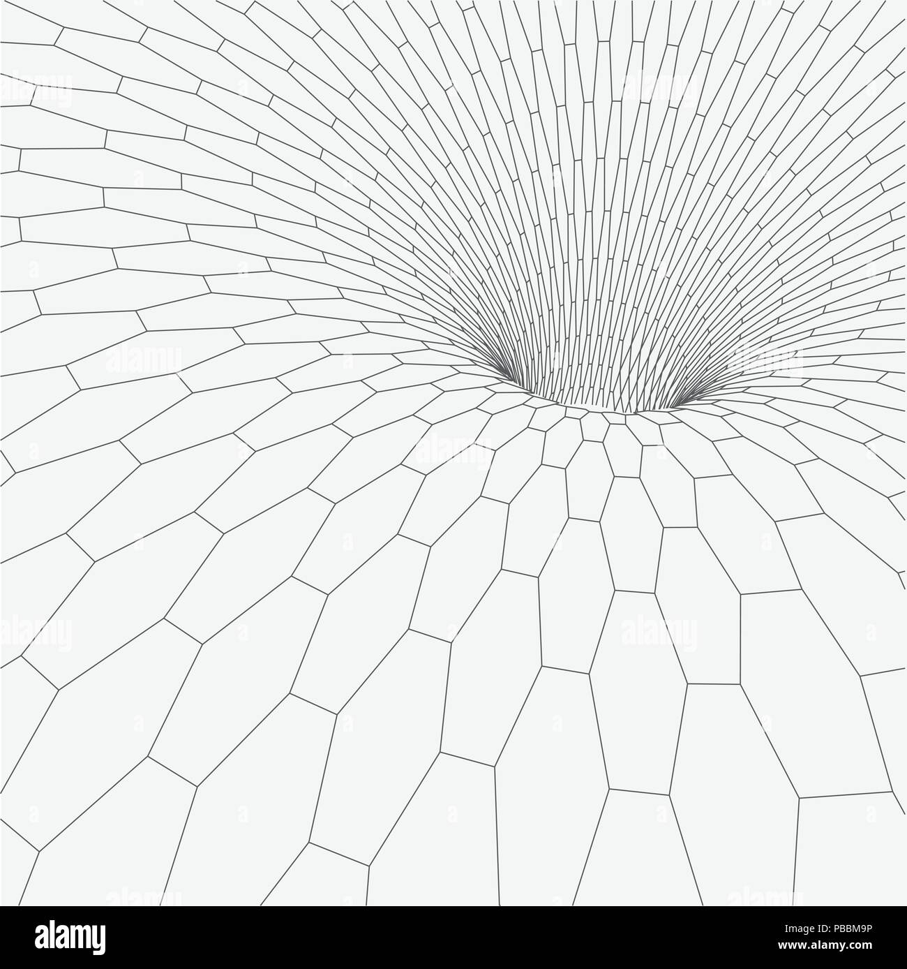 Wireframe Mesh Polygonal Element Torus With Connected Lines And Dots