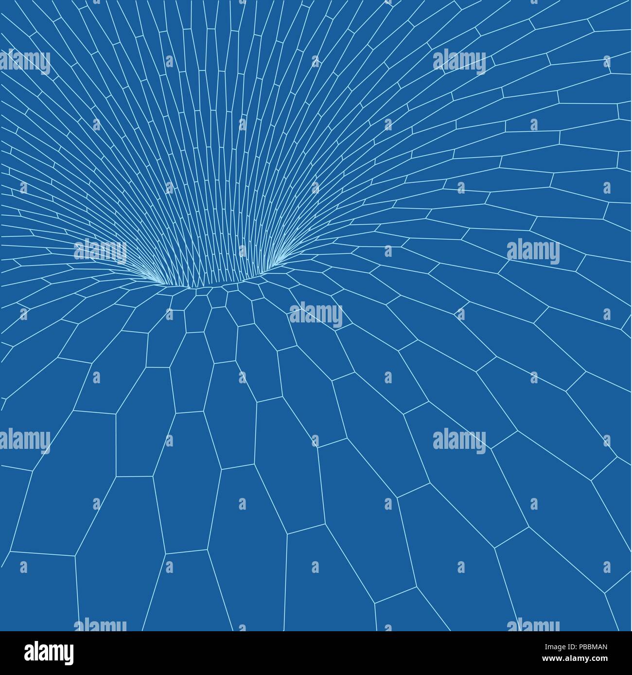 Wireframe mesh polygonal element. Torus with connected lines and dots ...