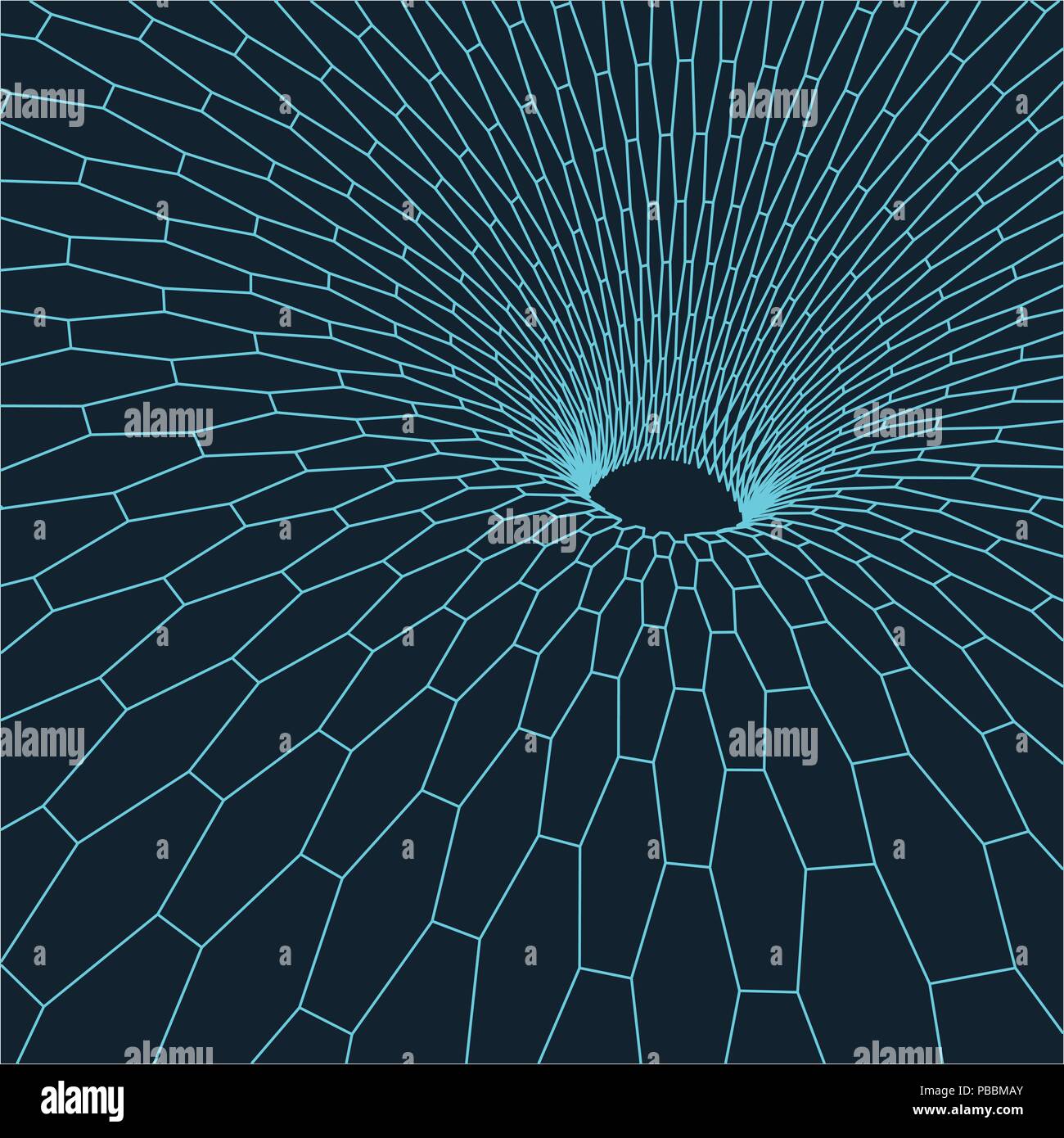 Wireframe Mesh Polygonal Element Torus With Connected Lines And Dots