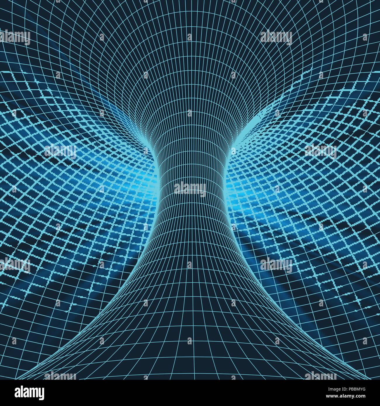 Wireframe Mesh Polygonal Element Torus With Connected Lines And Dots