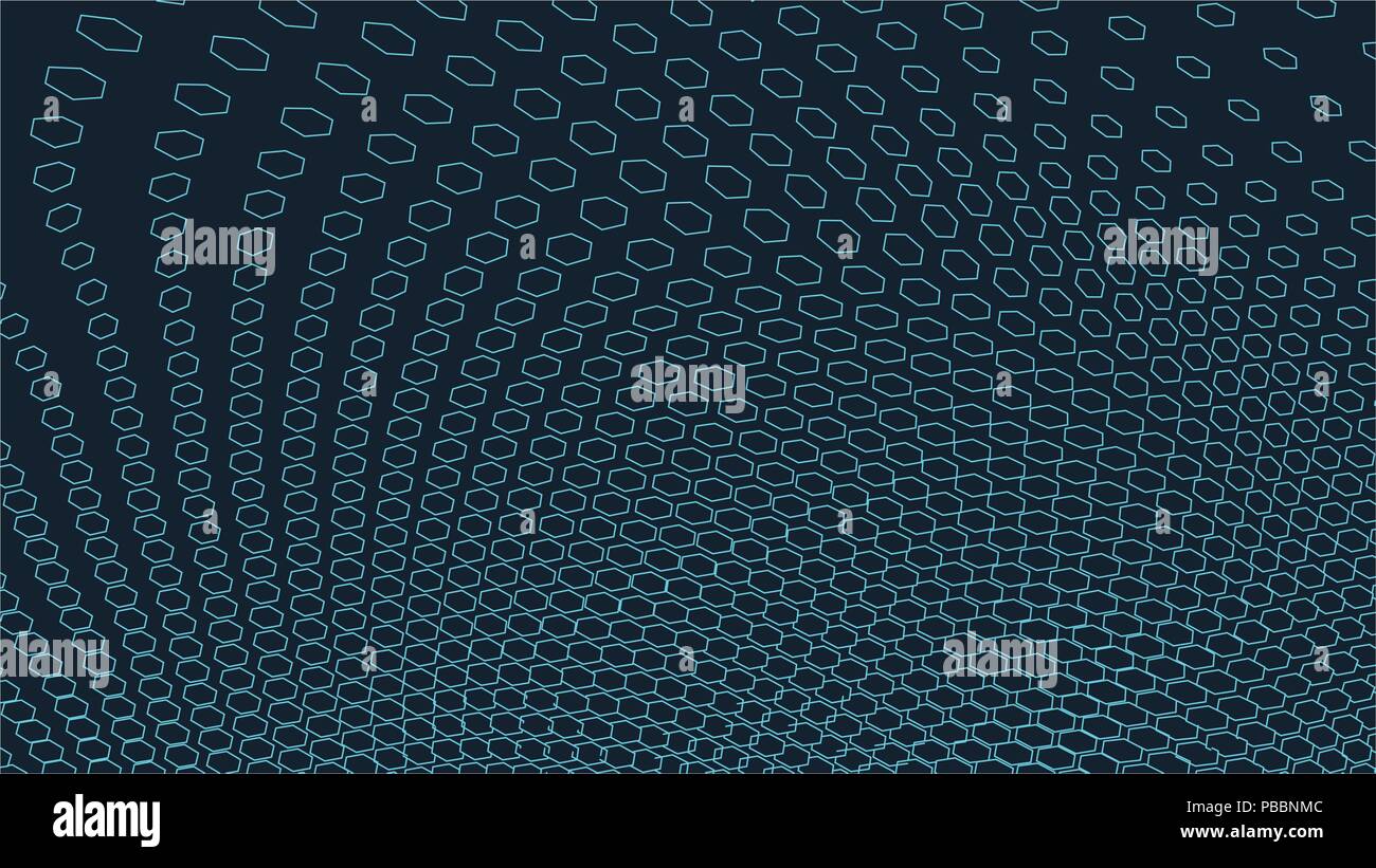 Abstract vector landscape background. Cyberspace grid. 3d technology ...