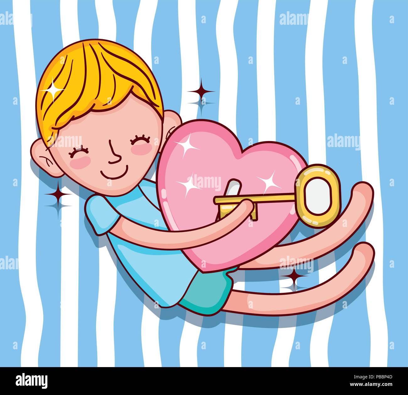 Kids and love cartoons Stock Vector Image & Art - Alamy