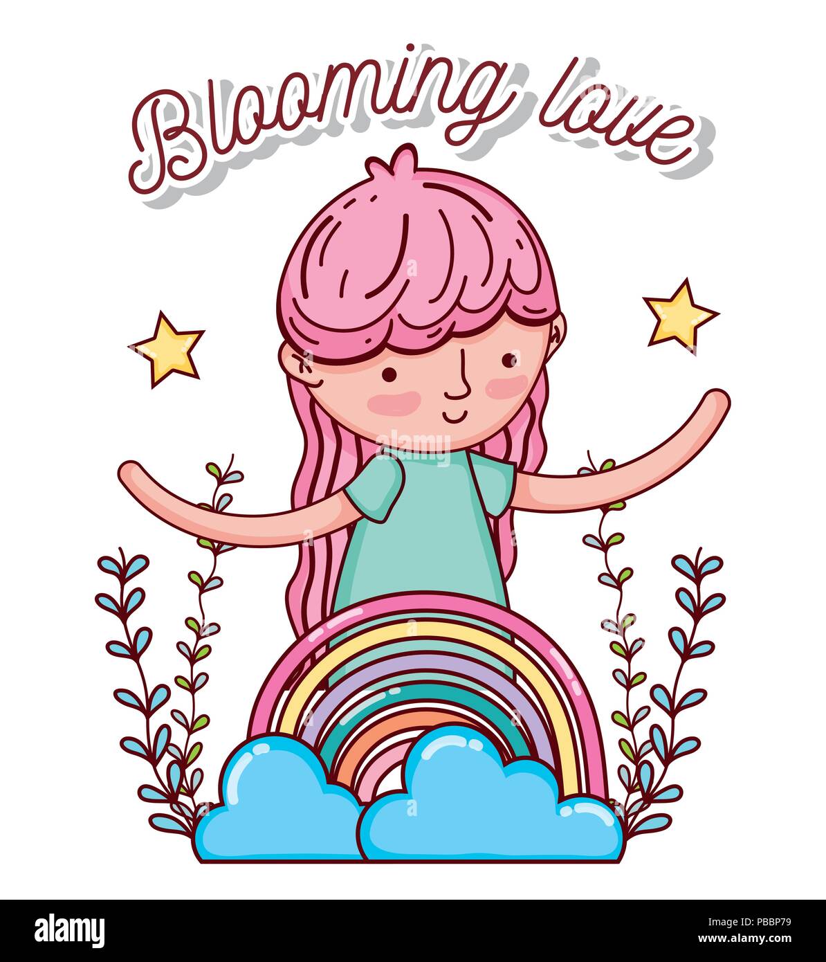 Kids and love cartoons Stock Vector Image & Art - Alamy