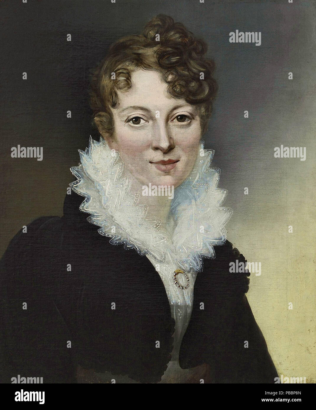 Jensen Christian Albrecht - Lady with White Empire Dress with Lace ...