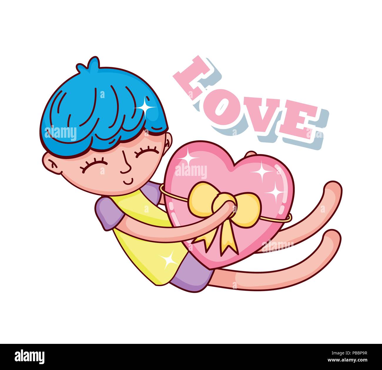 Kids and love cartoons Stock Vector Image & Art - Alamy