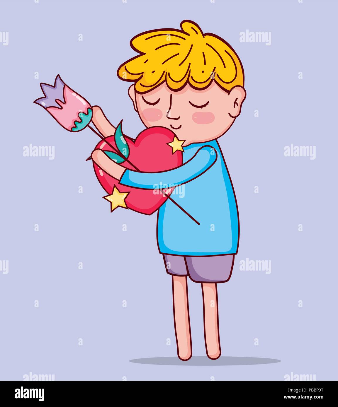 Kids and love cartoons Stock Vector Image & Art - Alamy