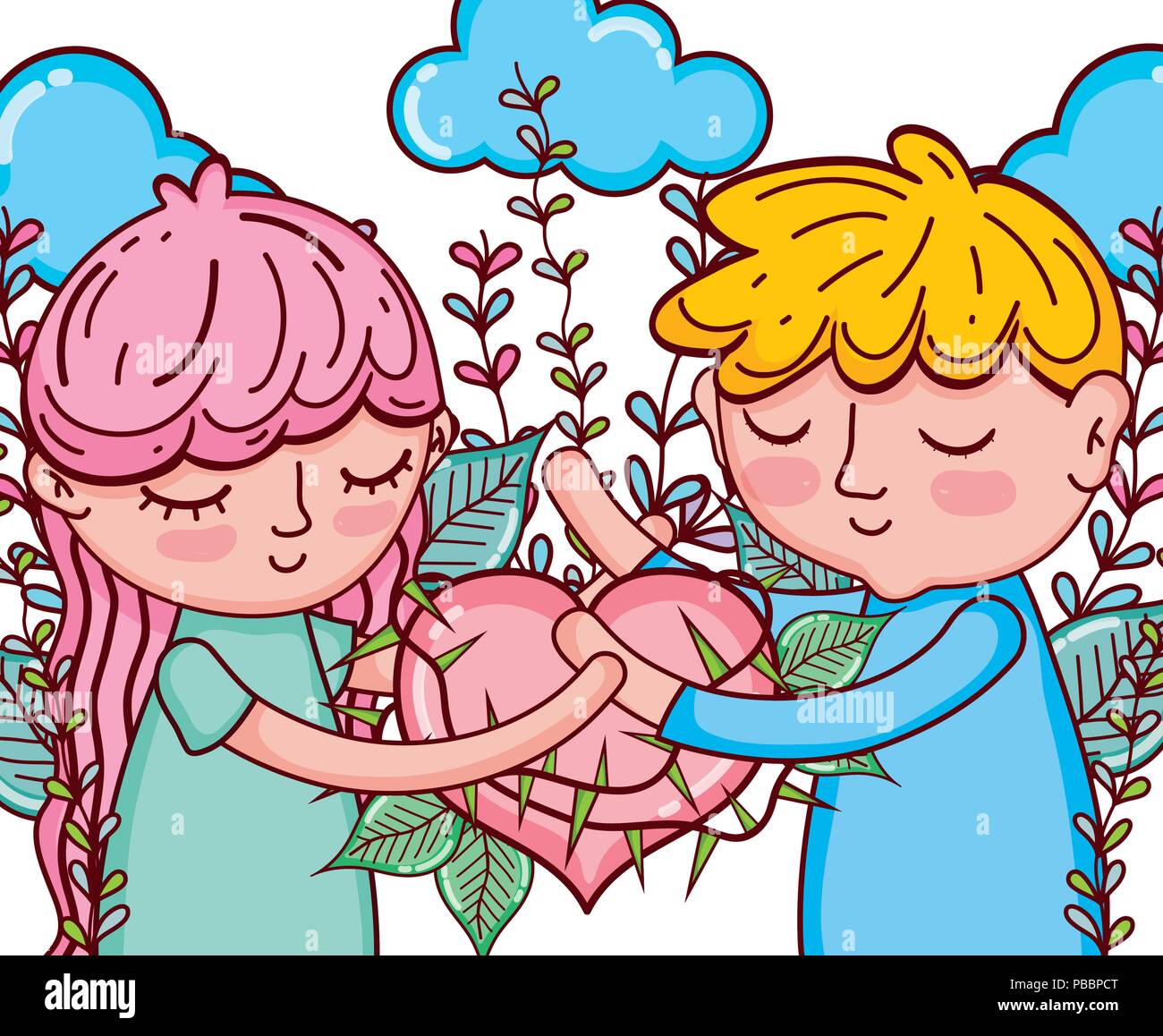 Kids and love Stock Vector Image & Art - Alamy