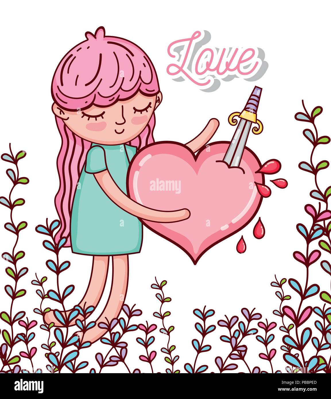 Kids and love cartoons Stock Vector Image & Art - Alamy