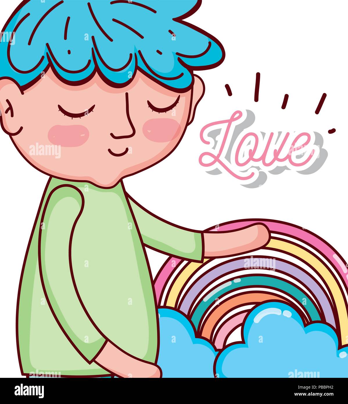 Kids and love cartoons Stock Vector Image & Art - Alamy