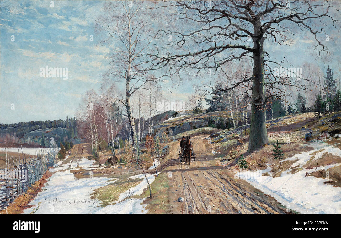 Johansson Carl - Spring Landscape 1 Stock Photo - Alamy