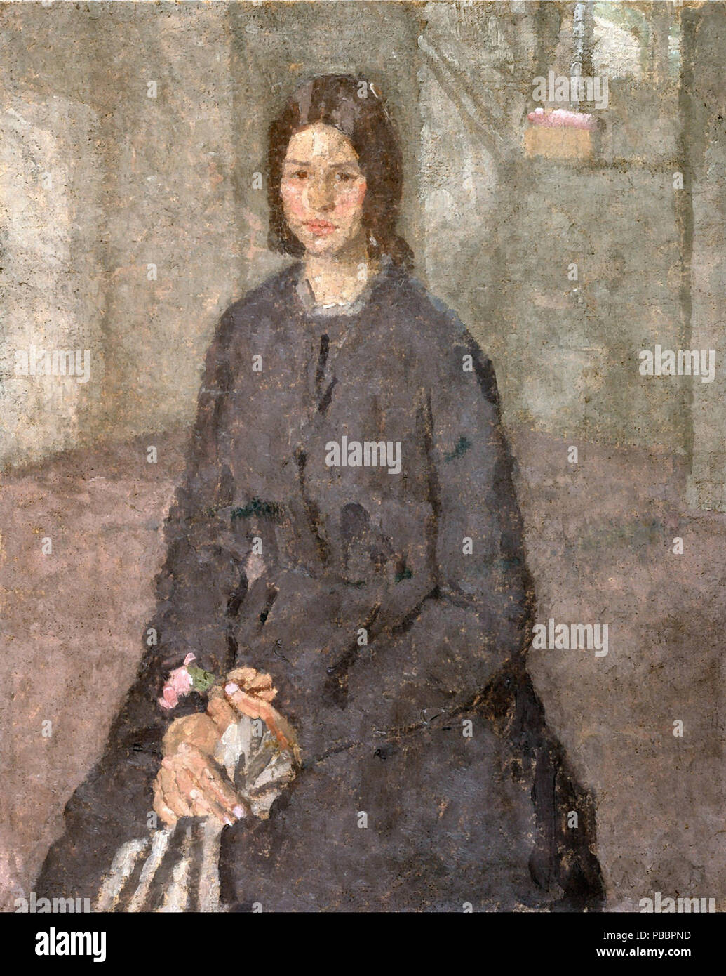 John Gwendolen Mary - Girl Holding a Rose Stock Photo - Alamy