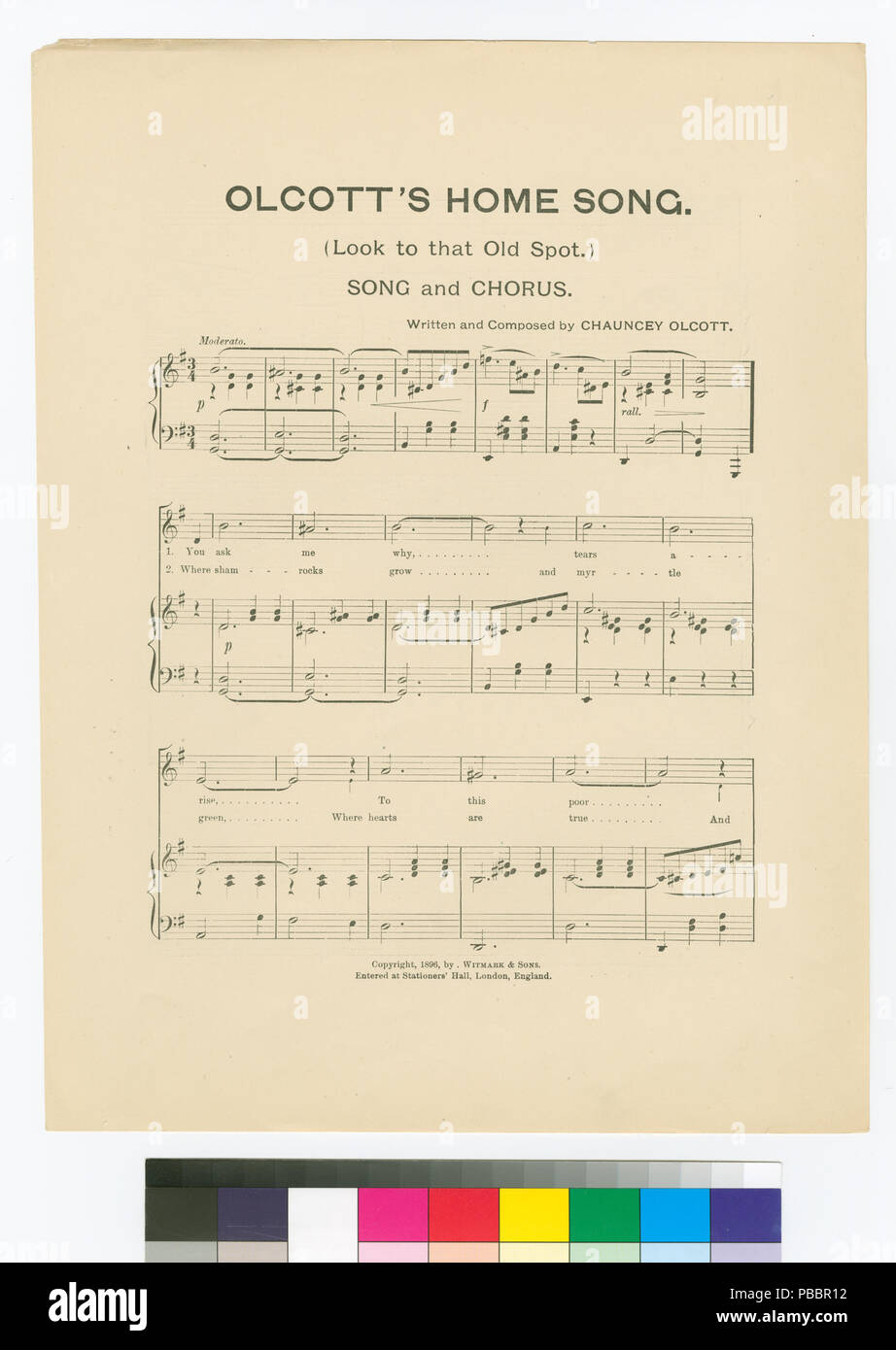 1129 Olcott's home song (NYPL Hades-464255-1710221 Stock Photo - Alamy