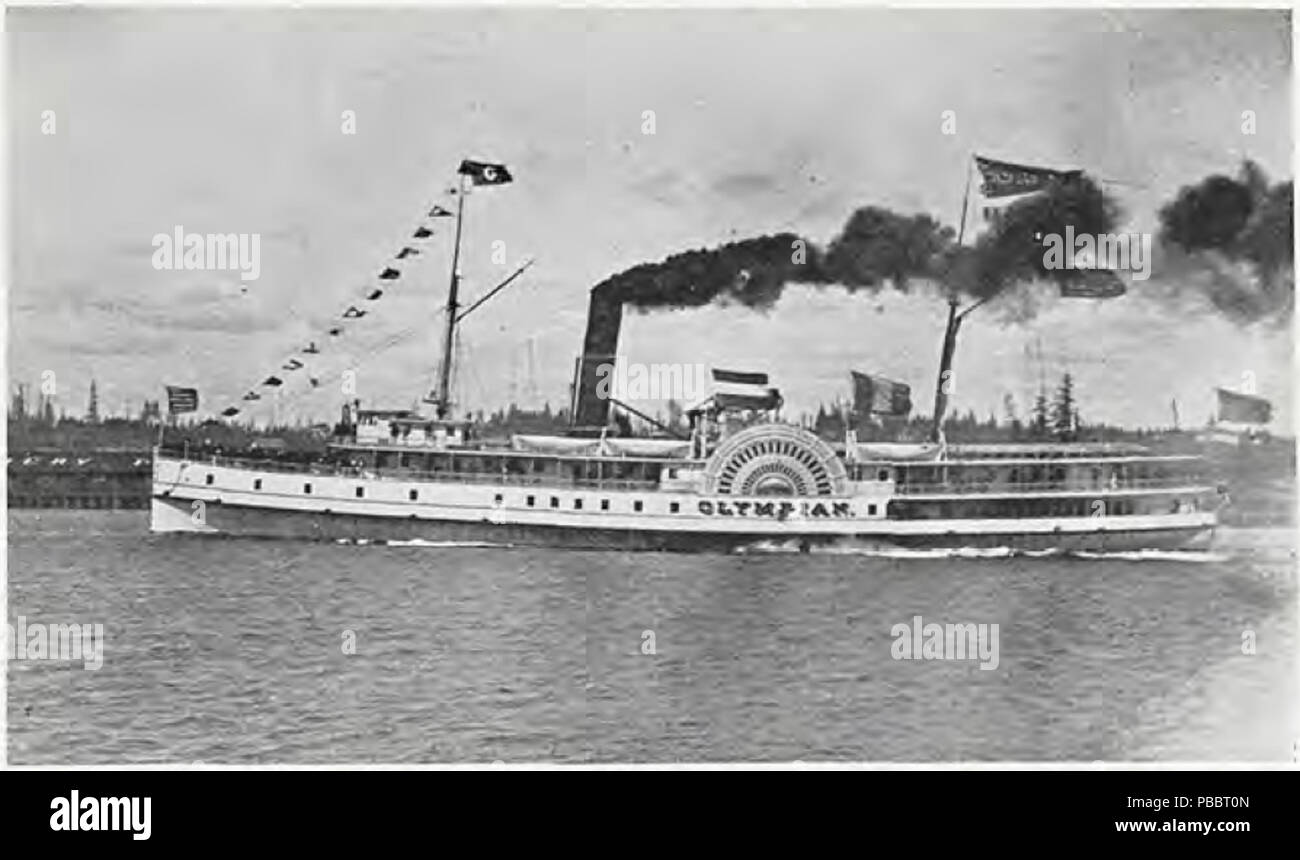 1134 Olympian (sidewheeler) ca 1890 Stock Photo - Alamy
