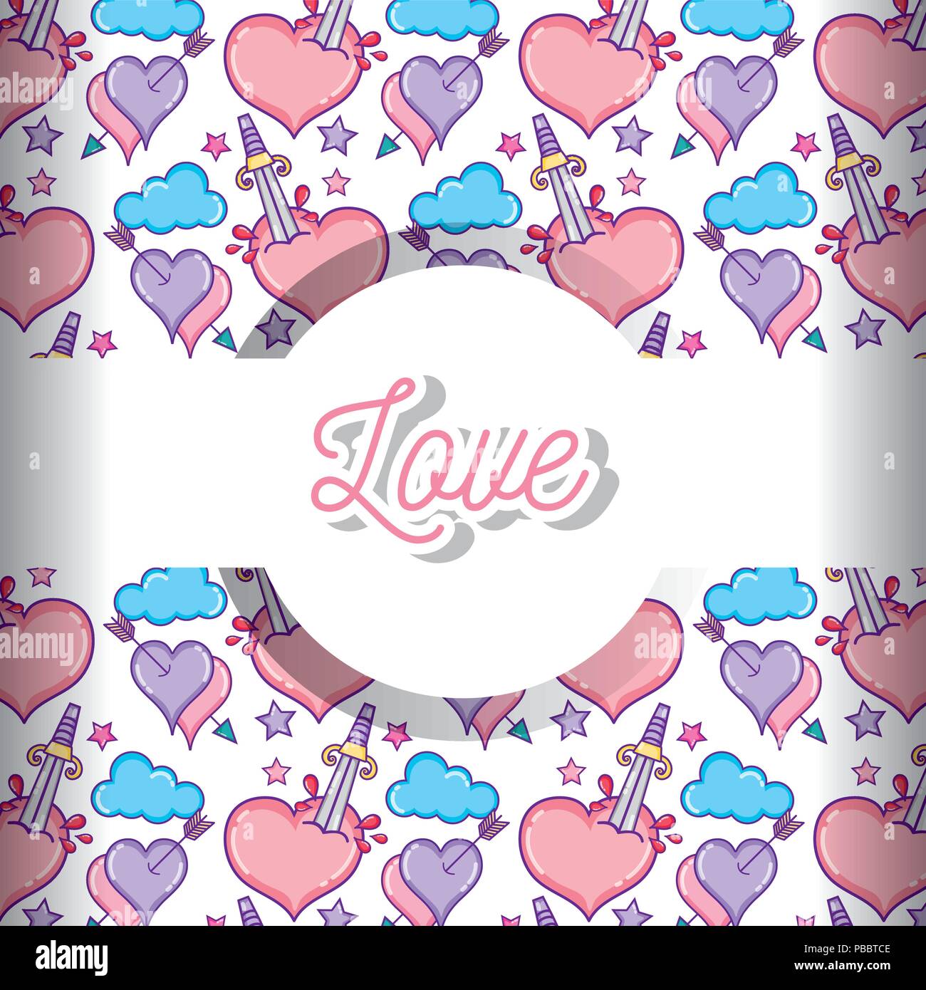 Love and hearts pattern background Stock Vector Image & Art - Alamy
