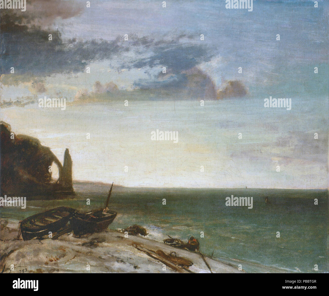 Jongkind Johan Barthold - the Sea at Etretat Stock Photo - Alamy