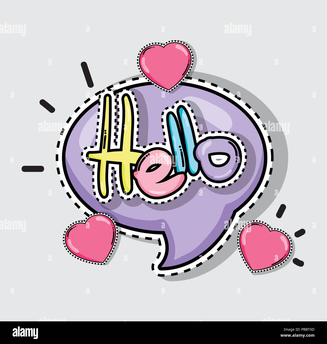 Hello card with cute cartoons Stock Vector Image & Art - Alamy