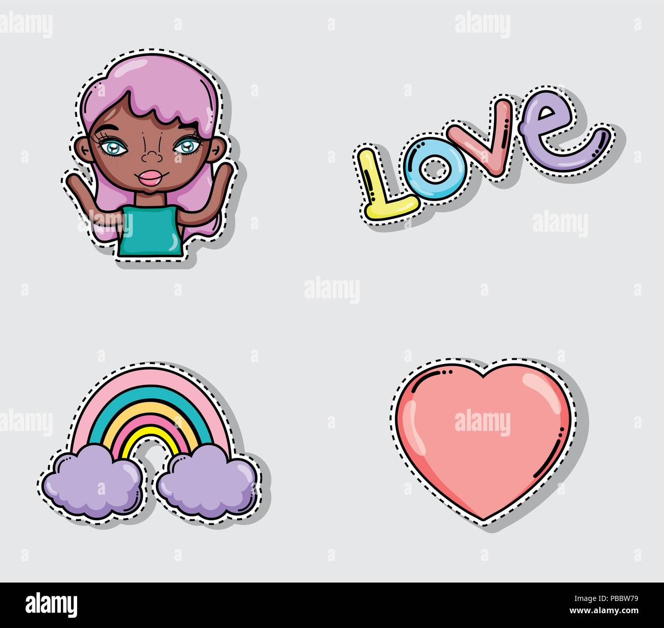 Set of love cartoons Stock Vector Image & Art - Alamy