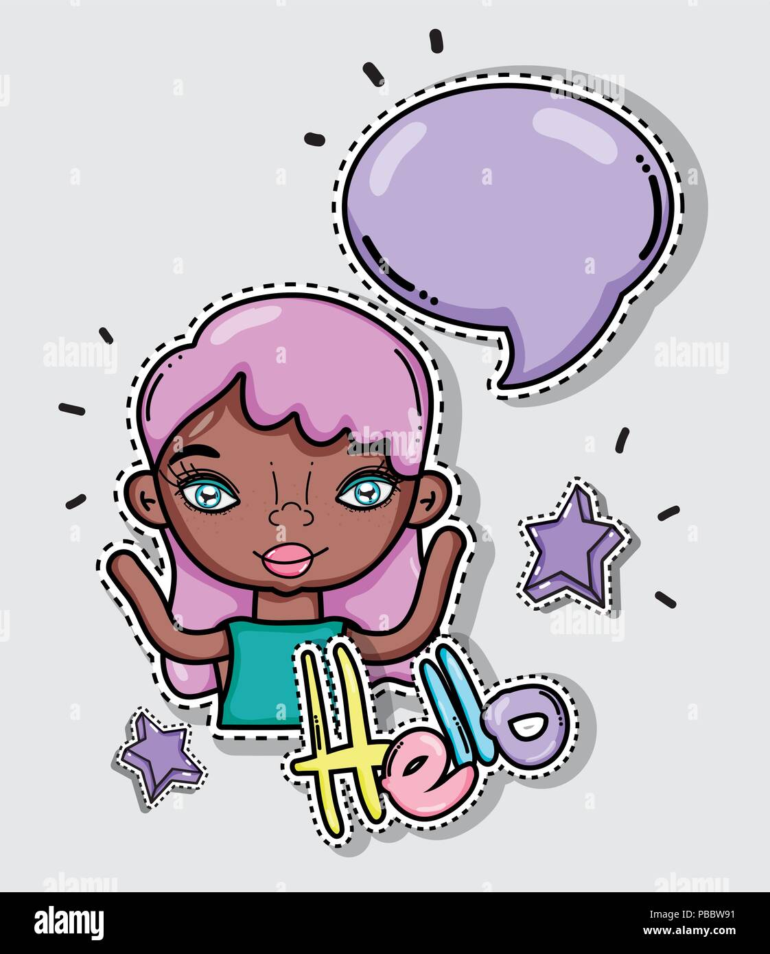 Hello card with cute cartoons Stock Vector Image & Art - Alamy