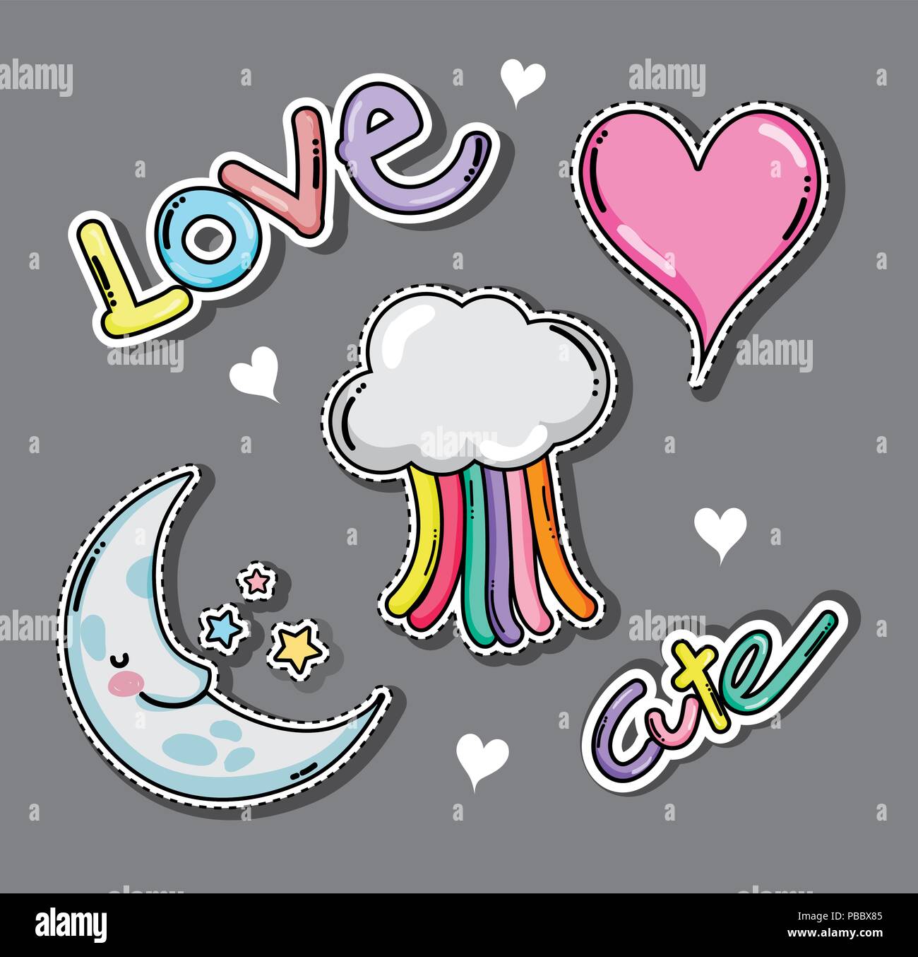 Set of cute and lovely cartoons Stock Vector Image & Art - Alamy