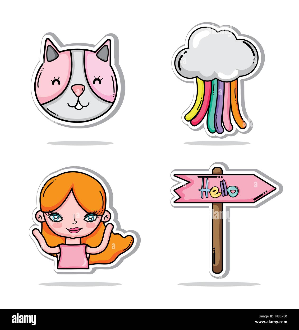 Set of cute and lovely cartoons Stock Vector Image & Art - Alamy
